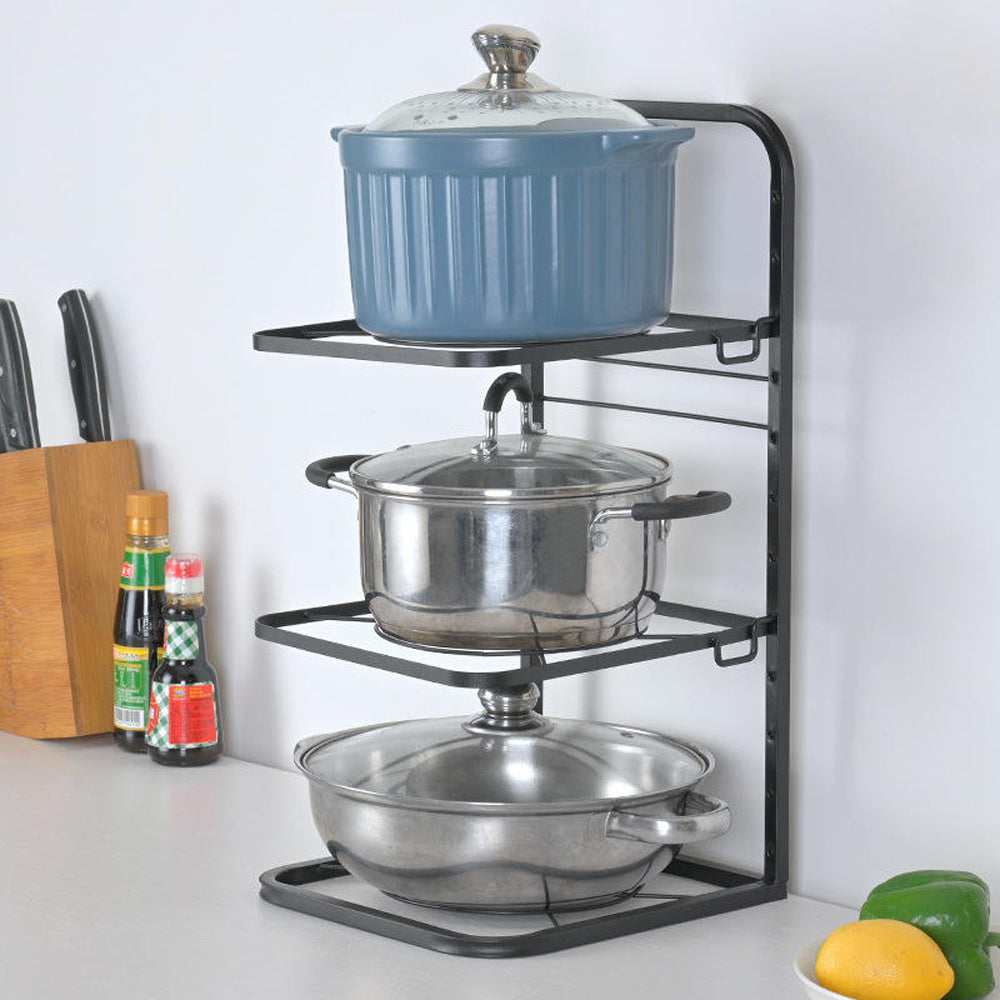 Kitchen 3 Tier Pan Organizer Rack Cookware Holder Stand – Thehotsale